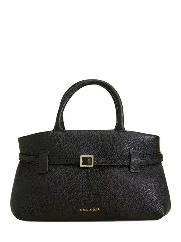 Manu Atelier Le Cambon Buckle-strap Leather Tote Bag - Black