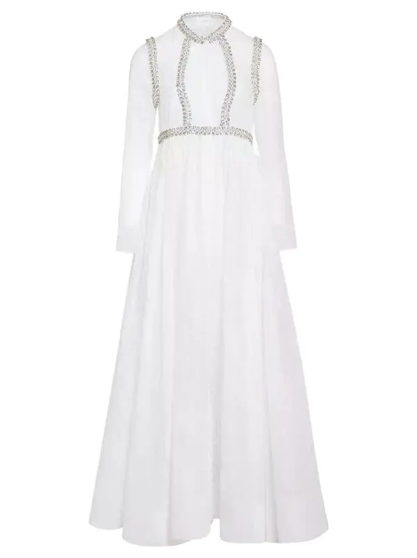 Giambattista Valli Embellished Long-sleeve Maxi Dress - White