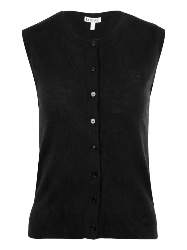 Loewe Buttoned Sleeveless Vest - Black