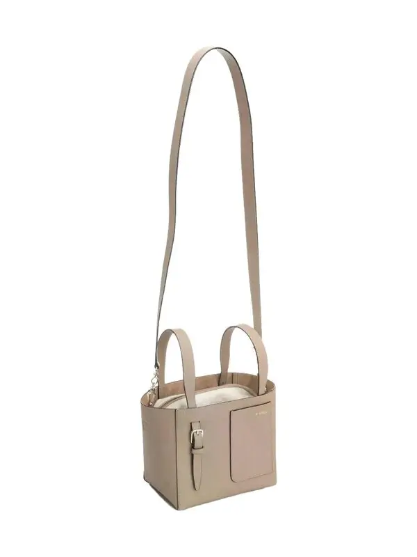 VALEXTRA Mini Leather Bucket Bag - Neutrals