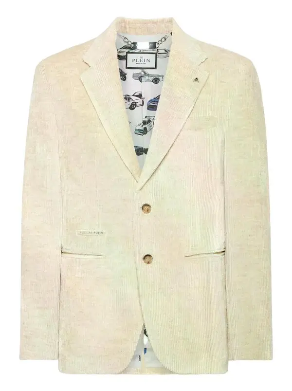 Philipp Plein Embroidered Corduroy Blazer - Neutrals