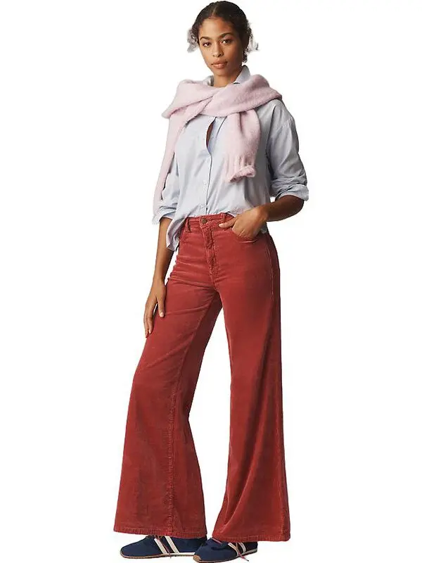 PILCRO The Robbie Corduroy Flare Jeans - Rose
