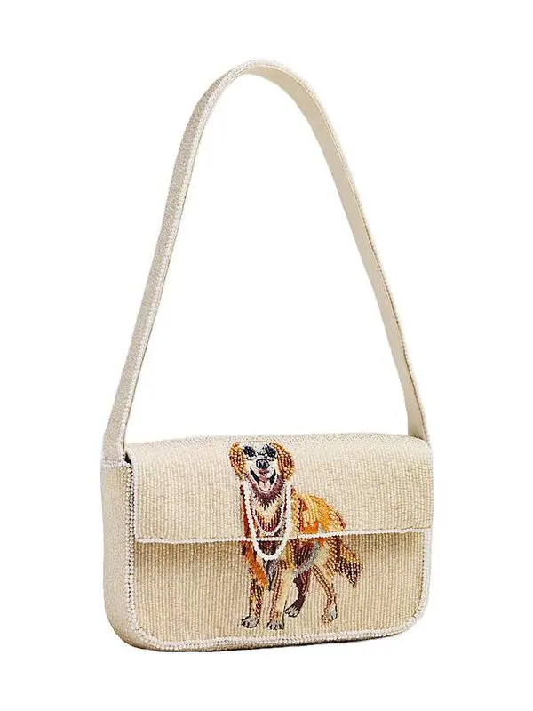 Anthropologie Fiona Beaded Animal Bag - Golden Retriever
