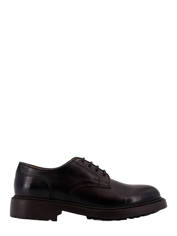 DOUCAL'S Derby Leather Lace-up Shoes - Brown