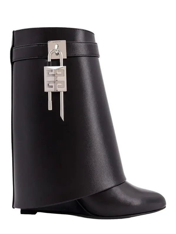 Givenchy Sharklock Leather Ankle Boots - Black