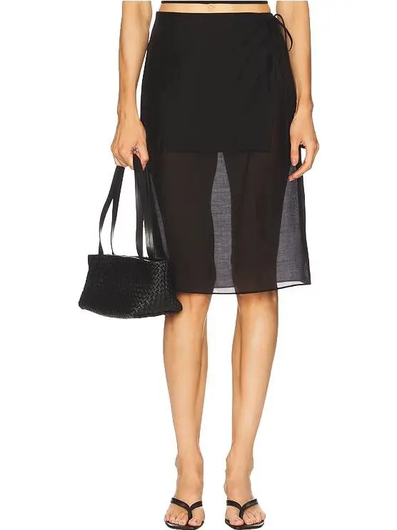 EAVES X Coco Ettore Apron Midi Skirt - Black
