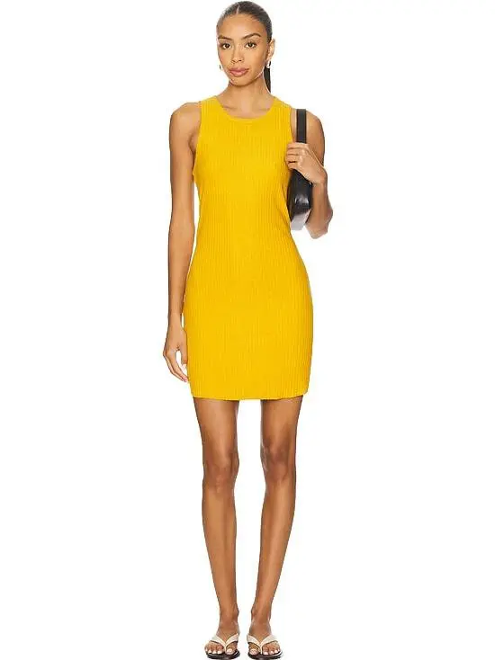 BOBI Ribbed Jersey Dress - Honey Mustard
