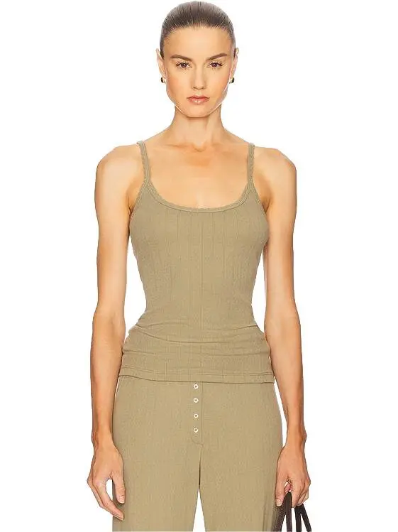 LESET Pointelle Classic Tank Top - Cypress