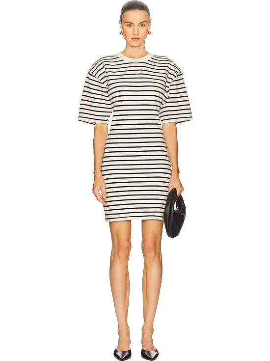 ANINE BING Mona Knit Dress - Black Stripe French Terry