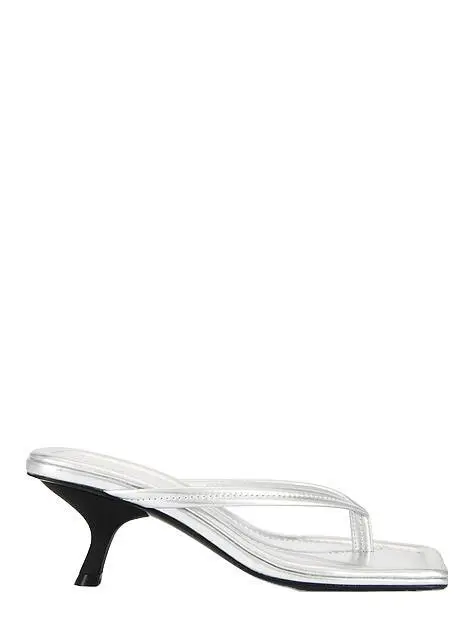 ST. AGNI Thong Detail Heel - Silver