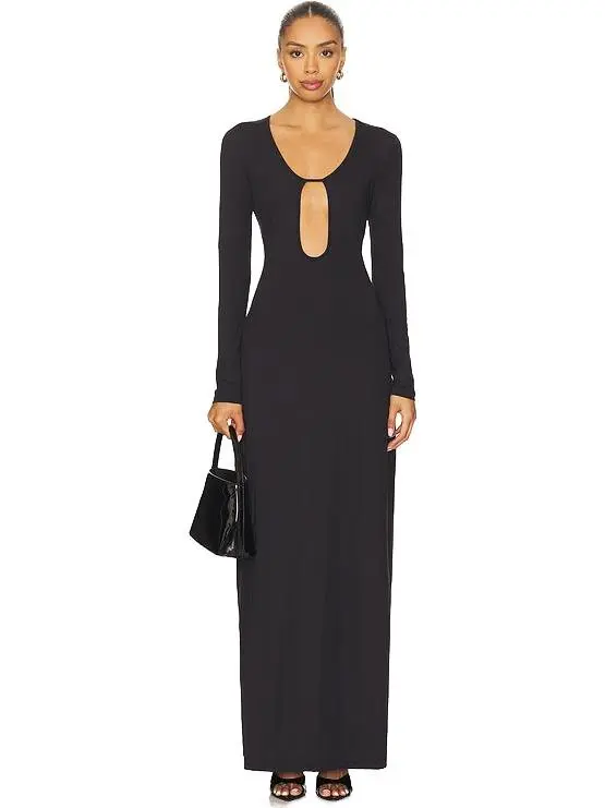 Kiki De Montparnasse Echauffe Open Long Gown - Black