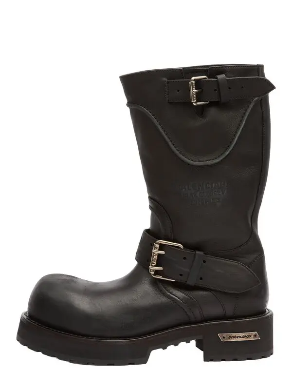 Balenciaga Leather Venom Boots - Black/silver