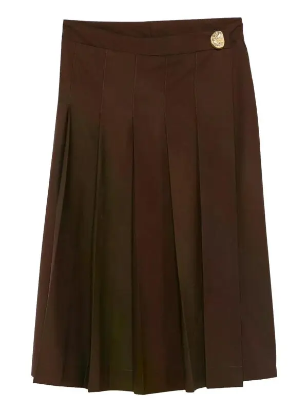 Fabiana Filippi Pleated Midi Skirt - Brown