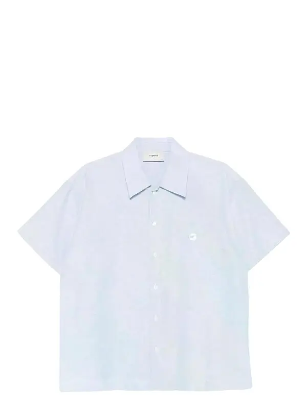 Coperni Embroidered-logo Short-sleeve Shirt - Blue
