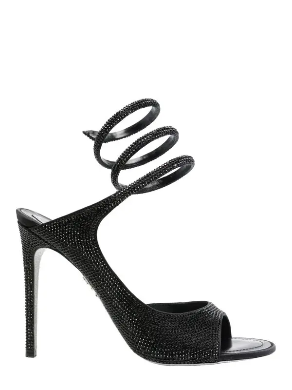 Rene Caovilla 105mm Crystal-embellished Spiral Sandals - Black