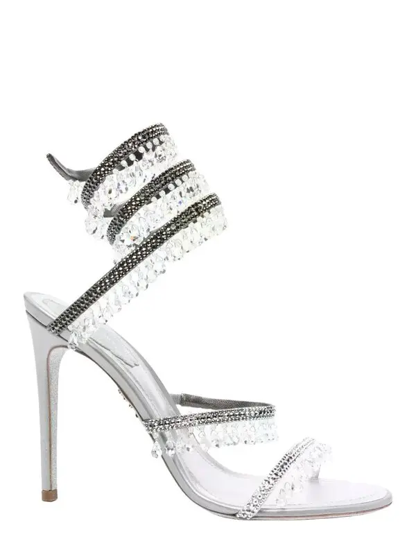 Rene Caovilla 105mm Crystal-embellished Spiral Sandals - Silver