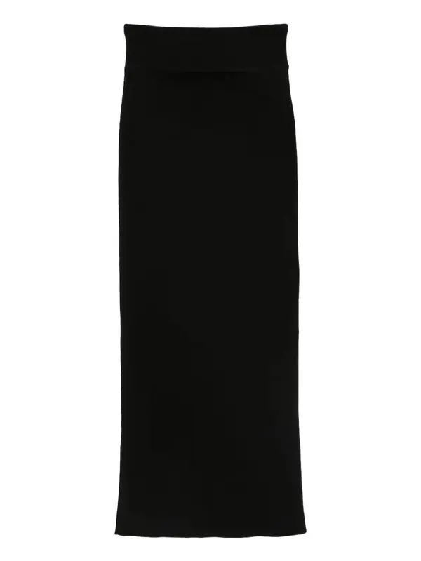 Wardrobe.NYC Ribbed Midi Skirt - Black