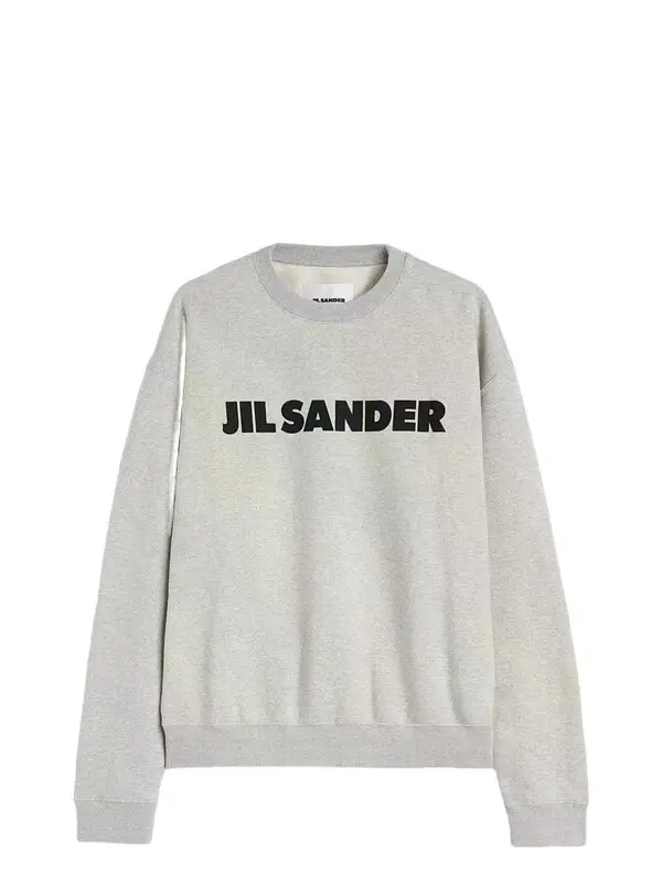 JIL SANDER Logo Cotton Sweatshirt - Grey