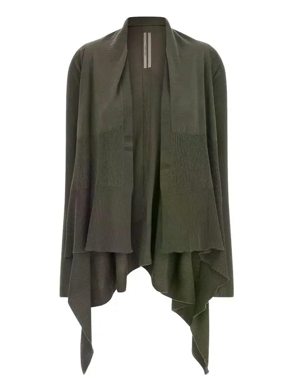 Rick Owens Ribbed Wrap Cardigan - Green