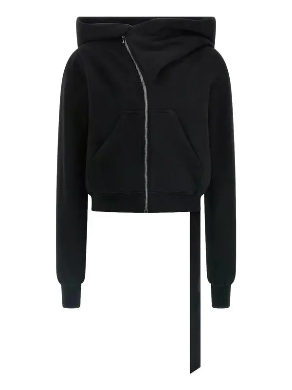 Rick Owens High-neck Zip-front Hoodie - Black