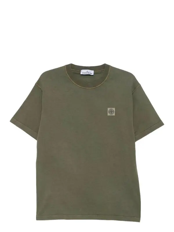 Stone Island Compass-patch Cotton T-shirt - Green