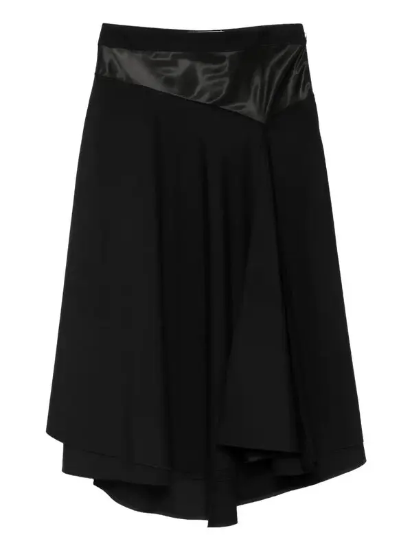 Marni Satin-panel Midi Skirt - Black