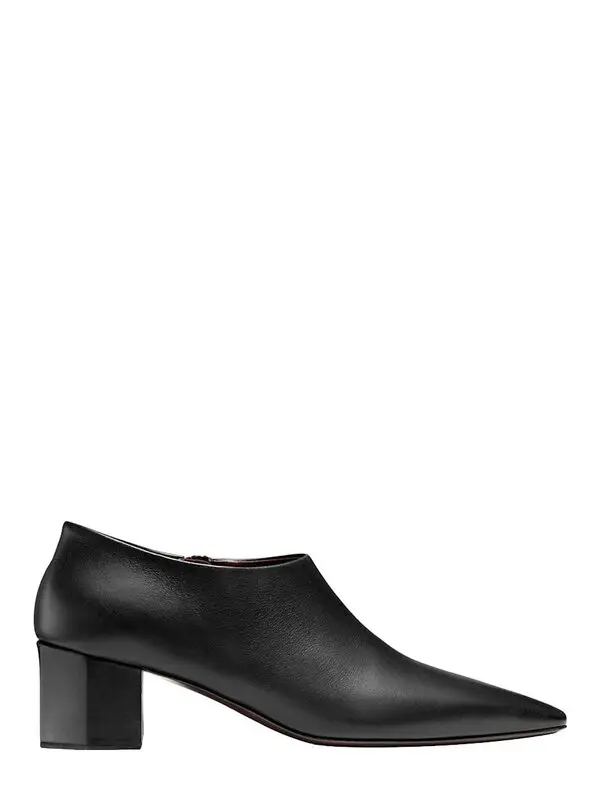 BOUGEOTTE Leather Booties With Hexagon Heel - Black