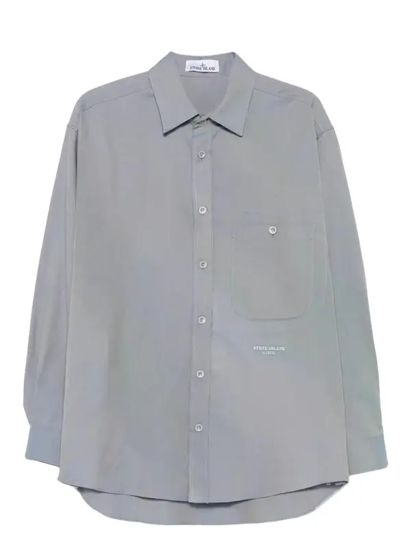 Stone Island Patch-pocket Button-down Shirt - Blue