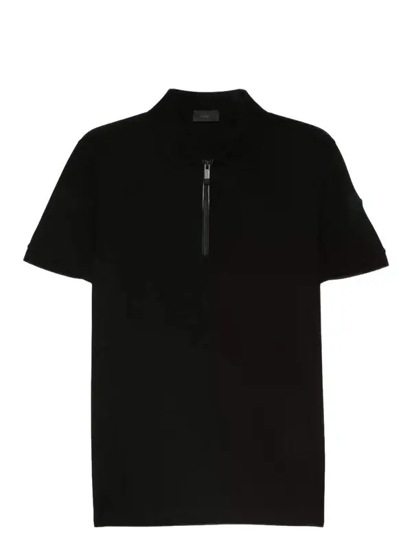 Moncler Zip-front Polo Shirt - Black