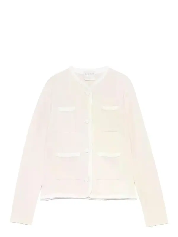 FORTE_FORTE Pocket-trimmed Cardigan - Pink