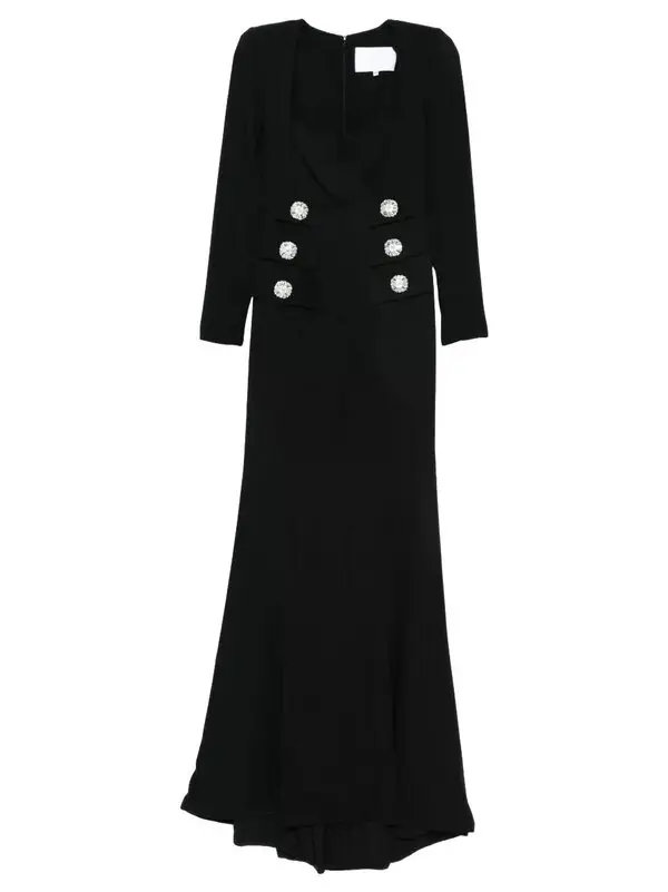 Costarellos Button-embellished Maxi Dress - Black