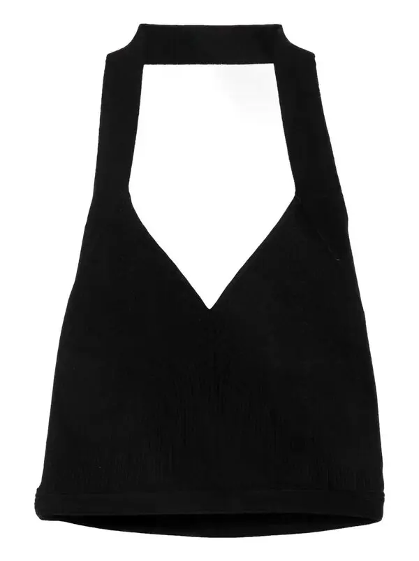 Wardrobe.NYC V-neck Ribbed Top - Black