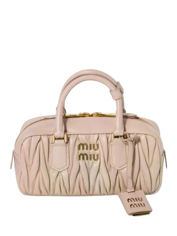Miu Miu Arcadie Matelassé Leather Tote - Pink
