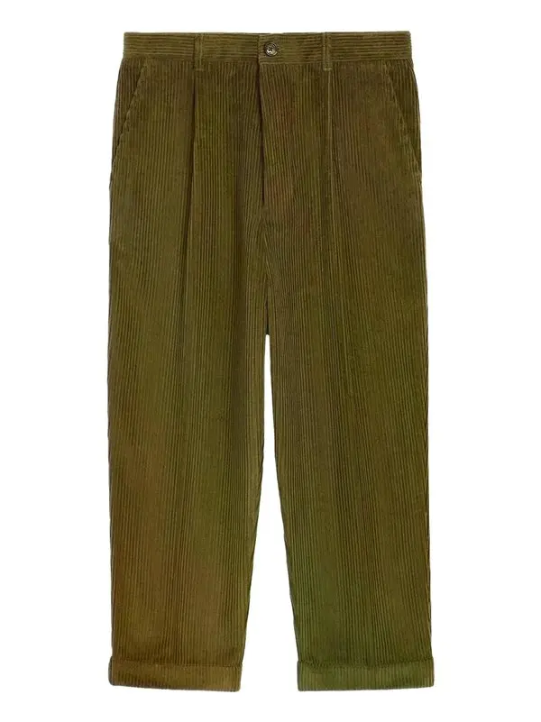 Ami Cotton Corduroy Carrot Trousers - Brown