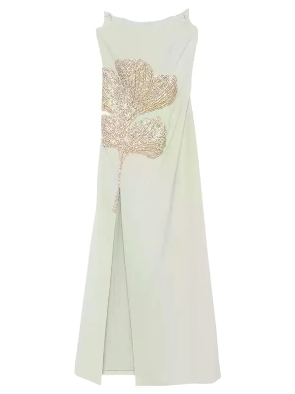 Costarellos Leaf-embellished Maxi Dress - Green