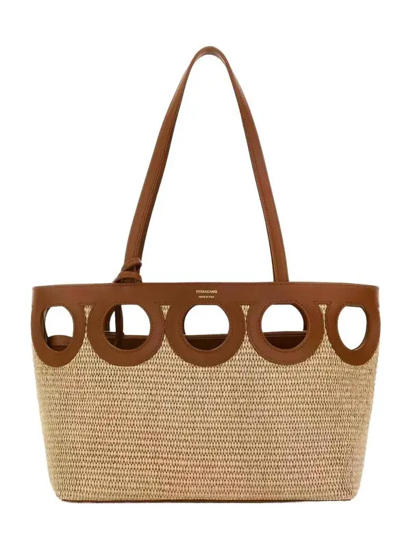 FERRAGAMO Open-top Cut-out Tote Bag - Brown