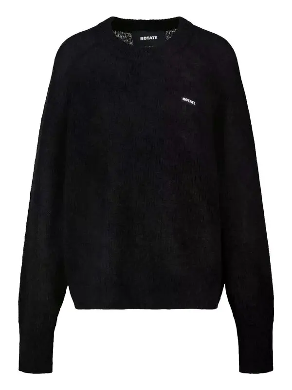 ROTATE BY BIRGER CHRISTENSEN Crew-neck Sweater With Logo Detail - Black