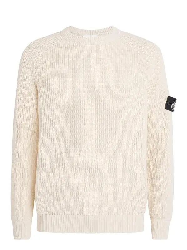 Stone Island Recycled Cotton Crew-neck Sweater - Ivory