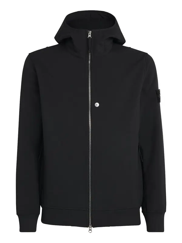 Stone Island Soft Shell Bomber Jacket - Black