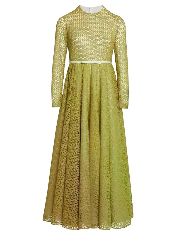 Giambattista Valli Long Macramé Lace Dress - Yellow