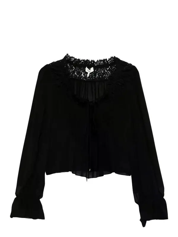 Chloé Lace-trimmed Pleated Blouse - Black