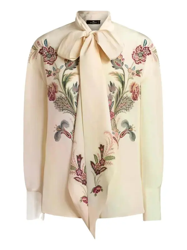 Etro Floral-print Blouse - Neutrals