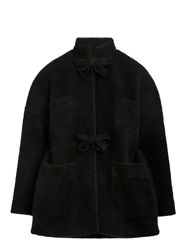 Giambattista Valli Bow-detailed Patch-pocket Coat - Black