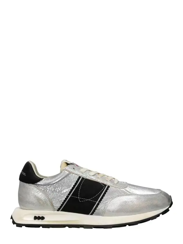 Philippe Model Tour Metallic Leather Sneakers - Grey