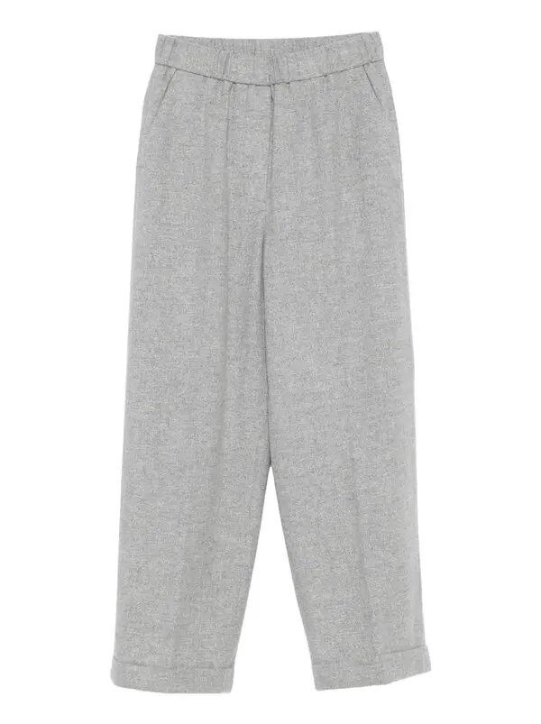 Peserico Elastic-waist Wool Trousers - Grey