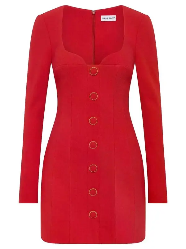 Rebecca Vallance Cameron Button-front Mini Dress - Red