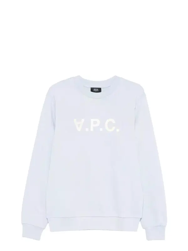 A.p.c. Logo-print Crew-neck Sweatshirt - Blue