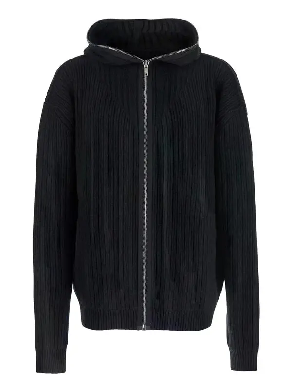 Rick Owens Ribbed Zip-front Hoodie - Black