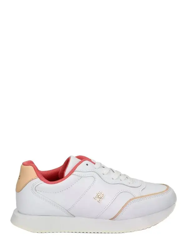 Tommy Hilfiger Leather Lace-up Sneakers - White