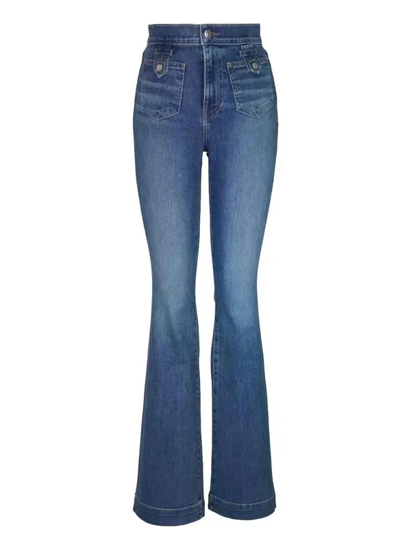 Veronica Beard Button-fly Flared Jeans - Blue